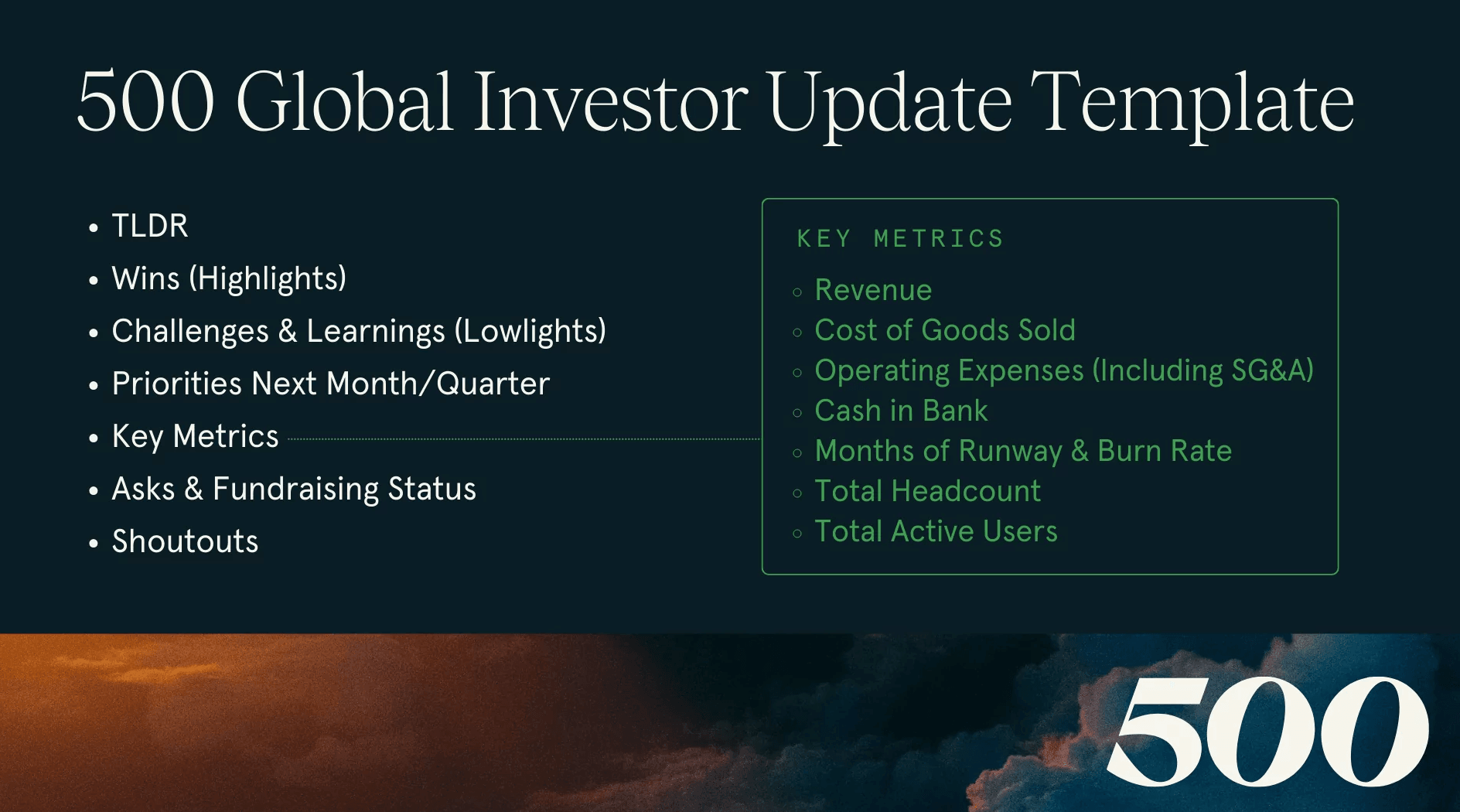 Mastering Investor Updates | 500 Global